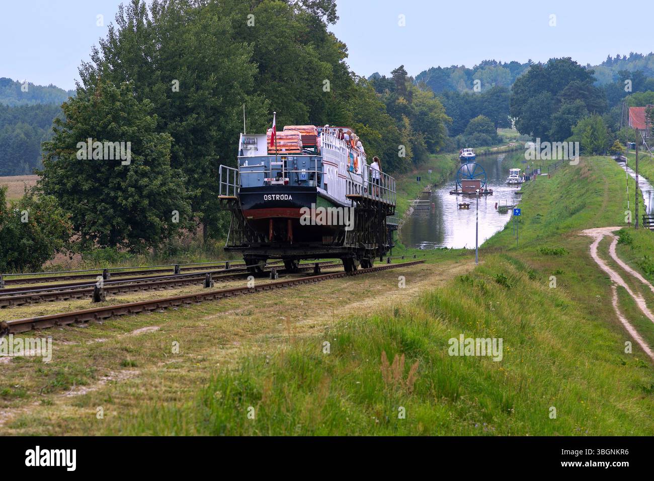 Upland Canal (Oberland Canal, Elblaski Canal) with Pochylnia Katy ship ...