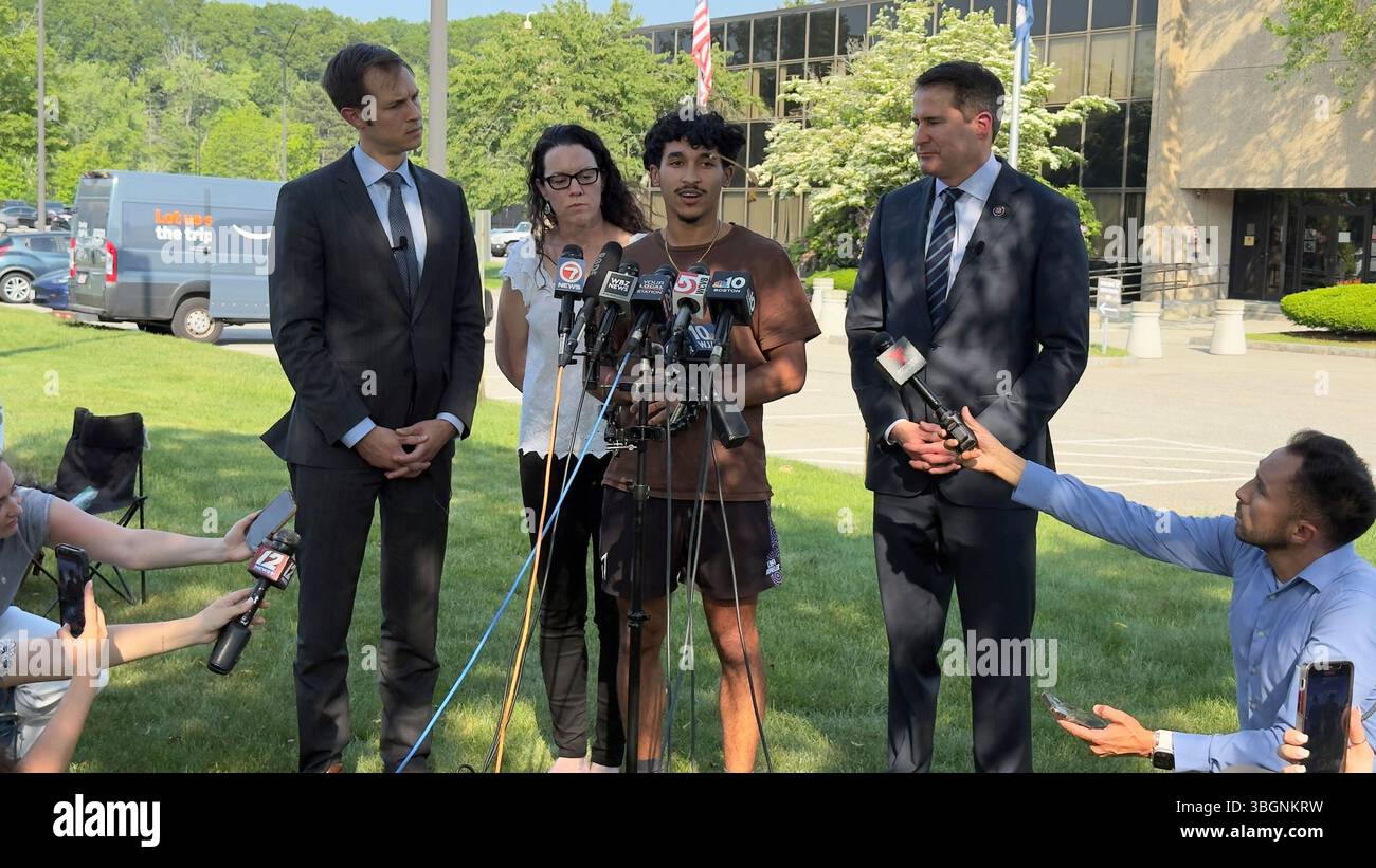 Marcelo Gomes da Silva, 18, center, a Massachusetts high school student ...