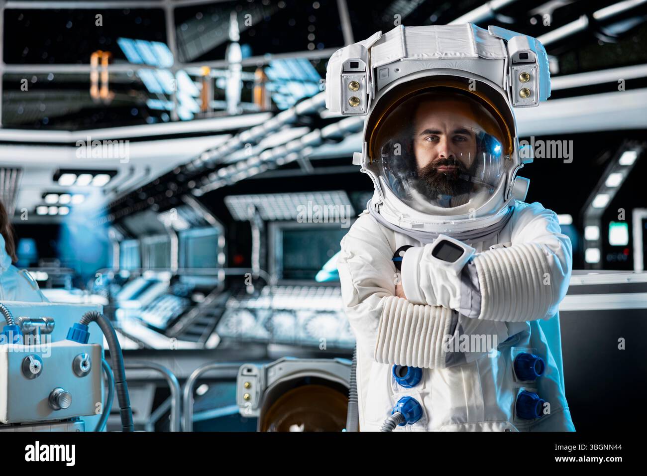 Astronaut wearing helmet inside space hi-res stock photography and ...