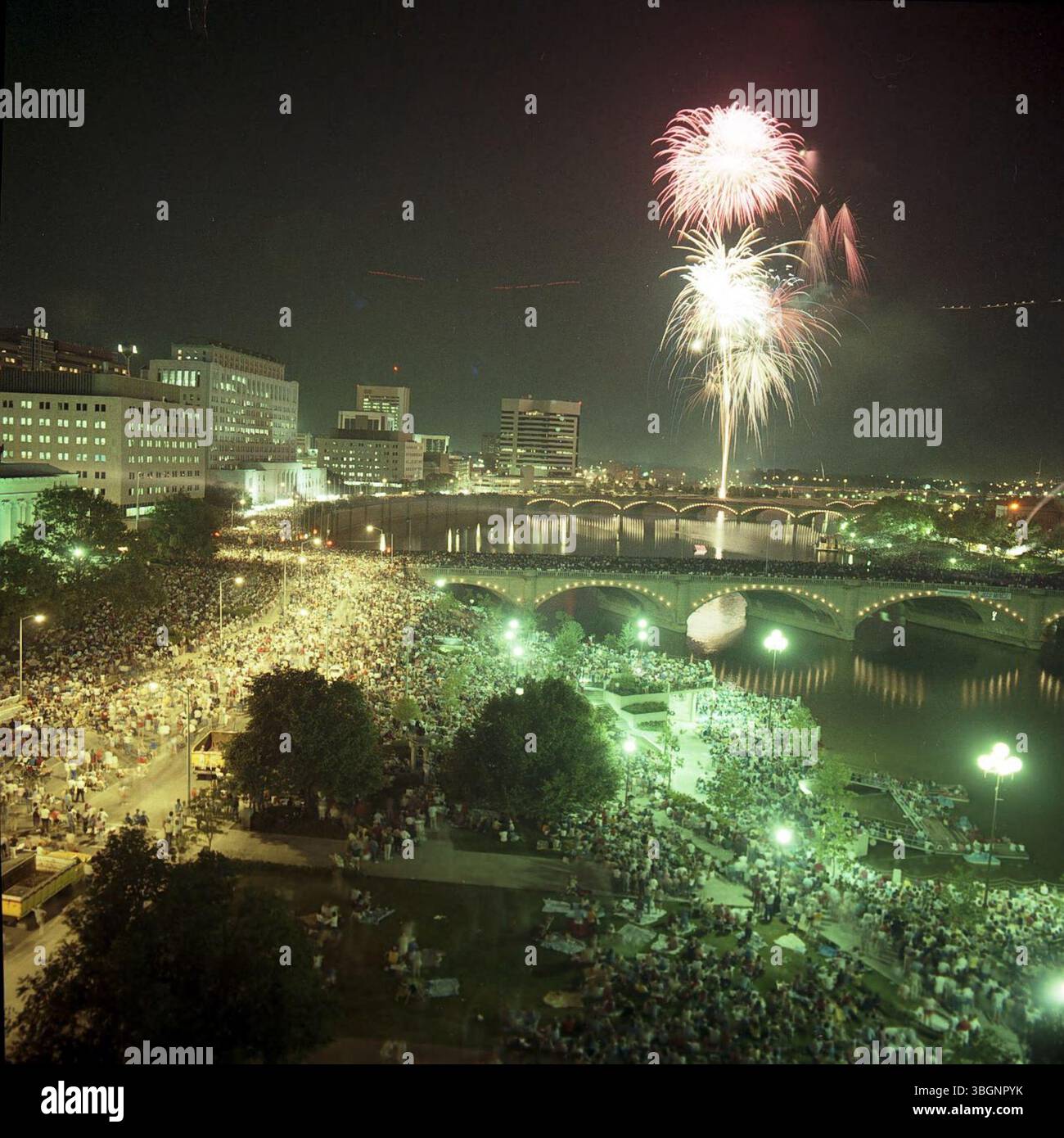 Another photograph of the 1986 Red, White and Boom fireworks display ...