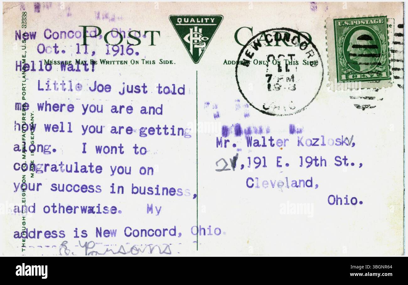 This 1916 color print shows the interior of McKinley Hall theater stage ...