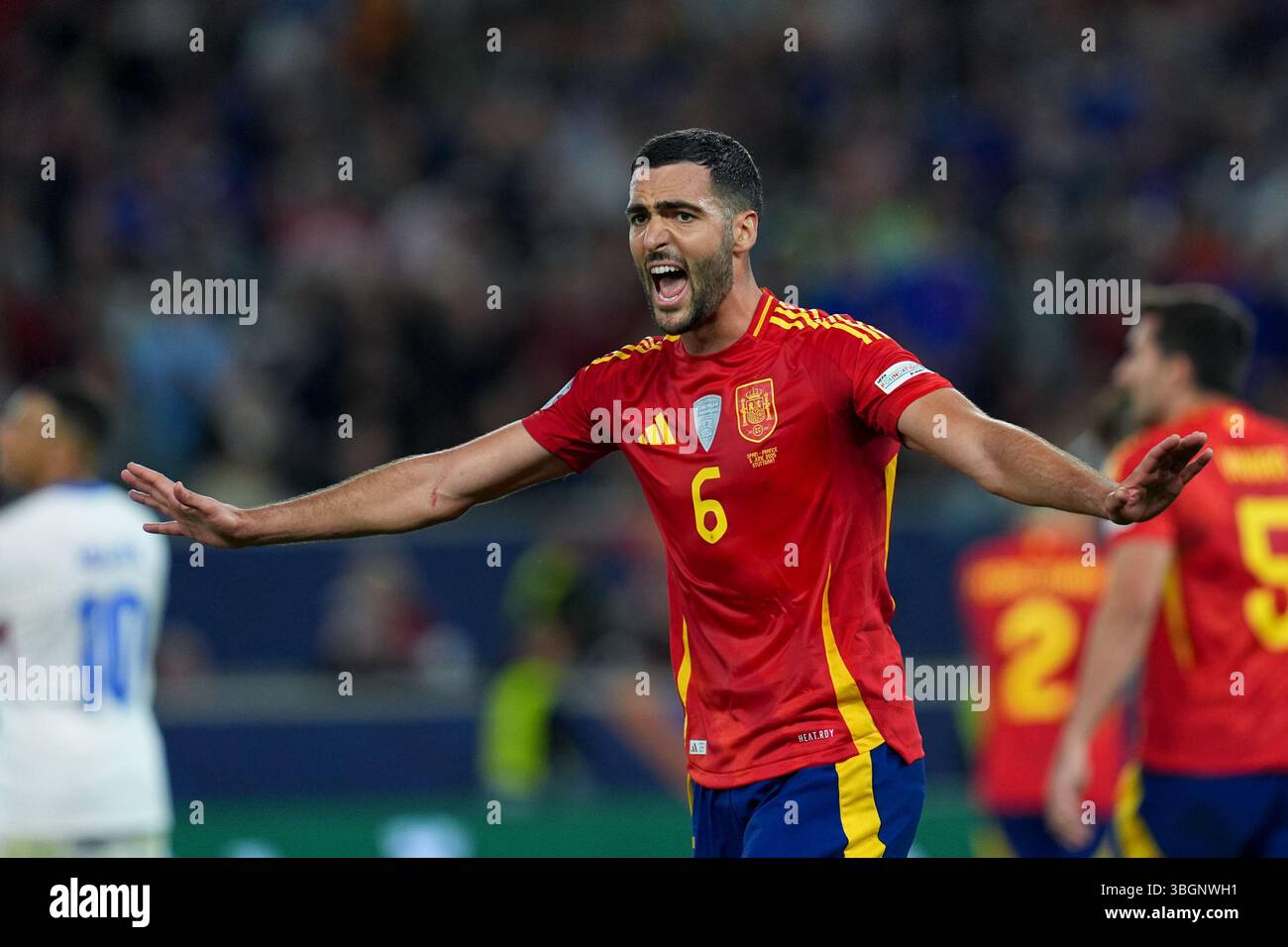 Stuttgart, Germany. 05th June, 2025. Mikel Merino (Spain) reacts during ...