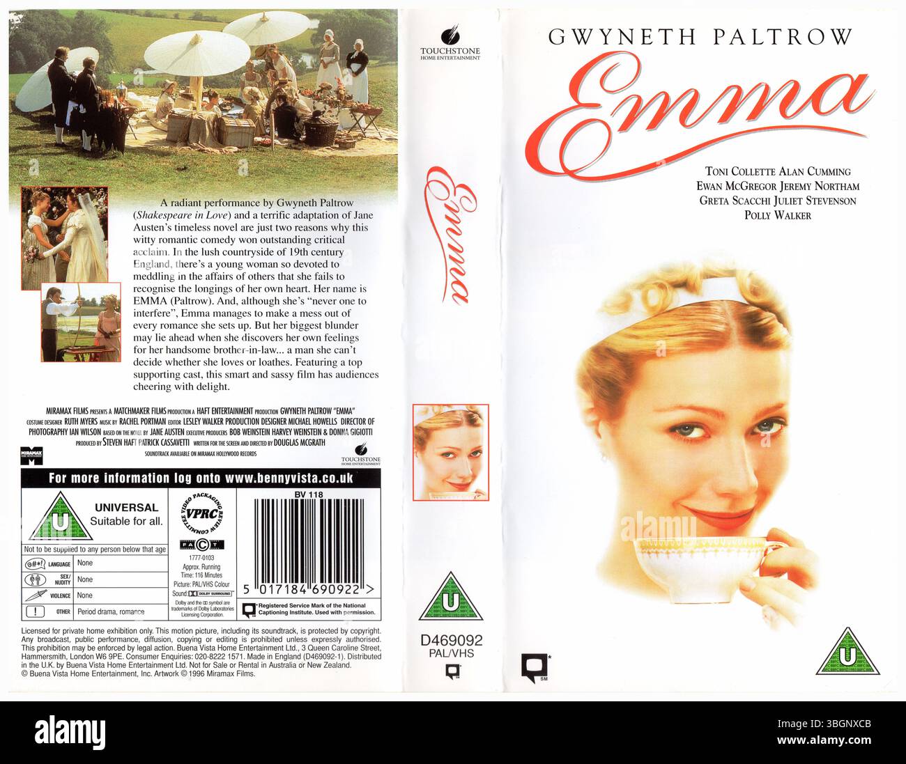 Emma (1996 Film) VHS Cover ('97 UK) by Buena Vista Home Entertainment Stock Photo - Alamy