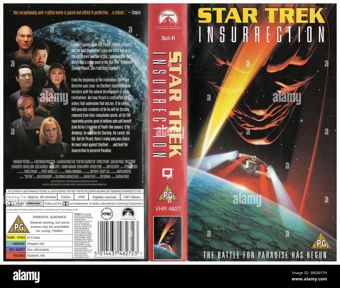 Star Trek: Insurrection VHS Cover by Paramount Home Entertainment (UK ...