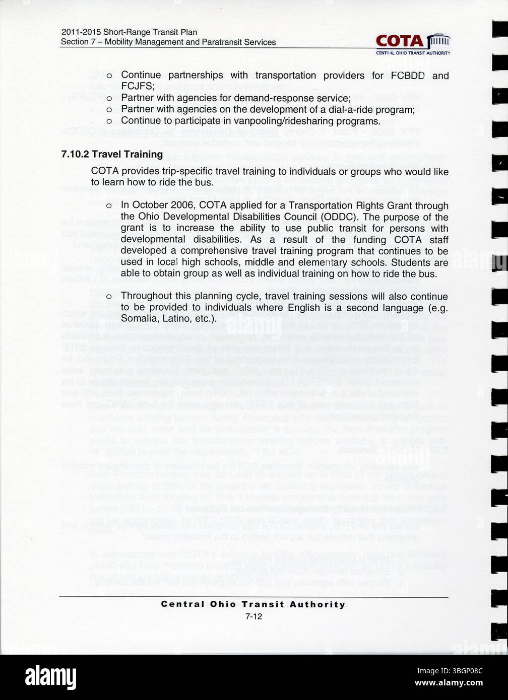 This section of the 2011-2015 COTA Short-Range Transit Plan reviews the ...
