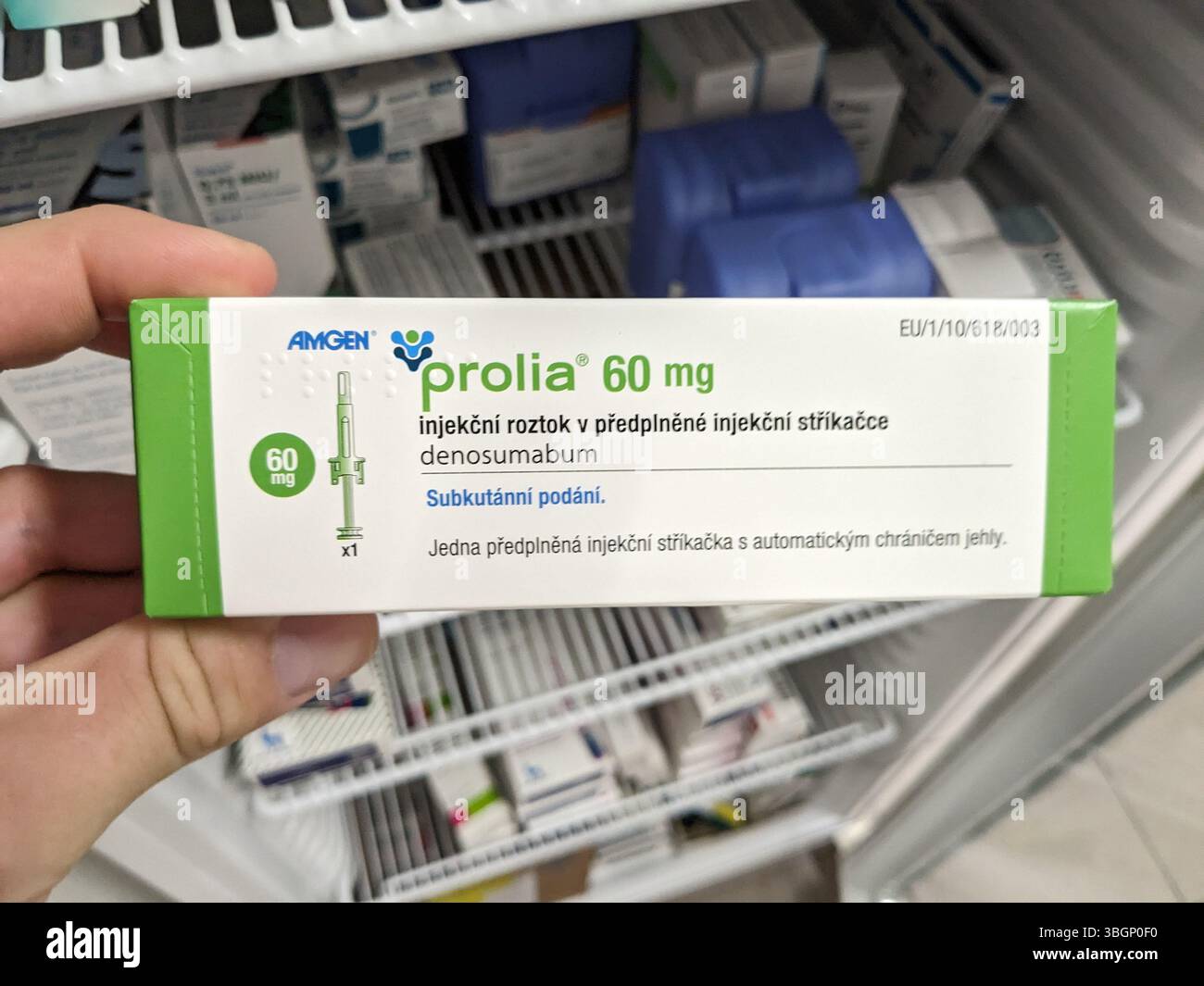 Prague, Czech Republic - July 9 2024: PROLIA box of medication with ...