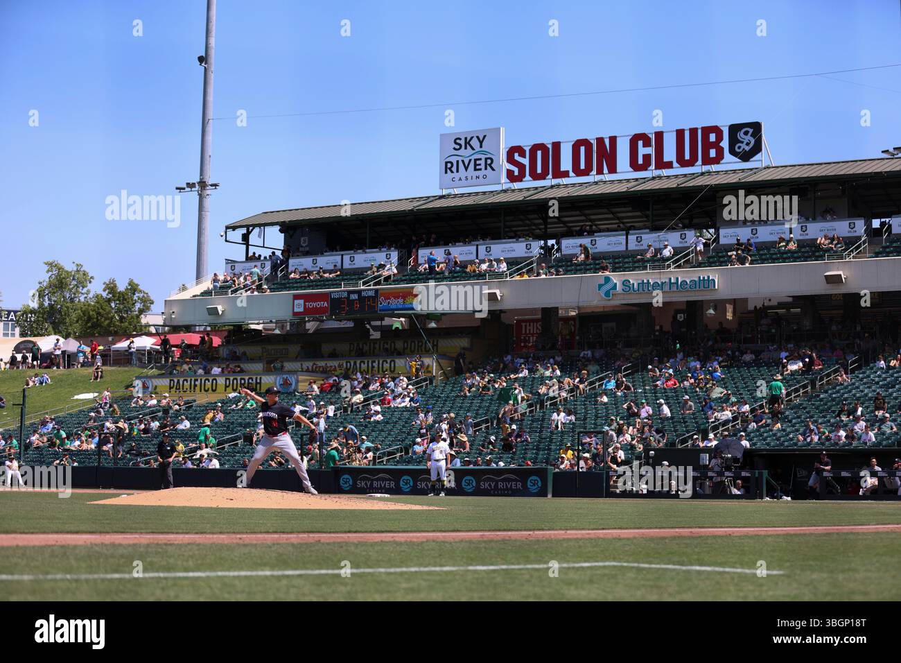 Minnesota Twins position player Jonah Bride throws a pitch to an ...
