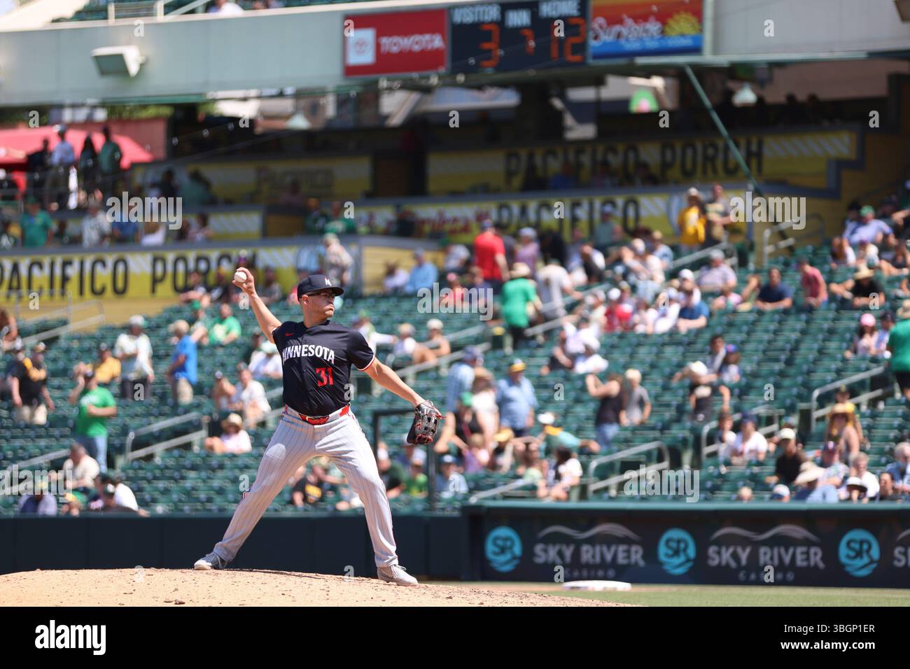 Minnesota Twins infielder Jonah Bride throws as he makes an appearance ...