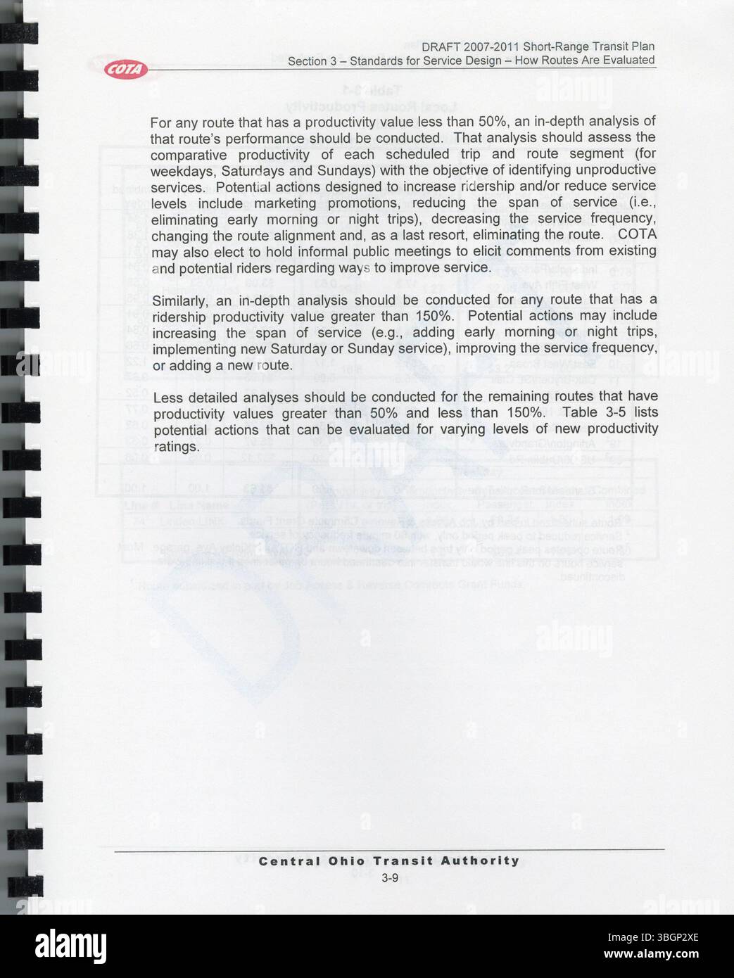 The 2007-2011 COTA Short Range Transit Plan outlines strategic actions ...