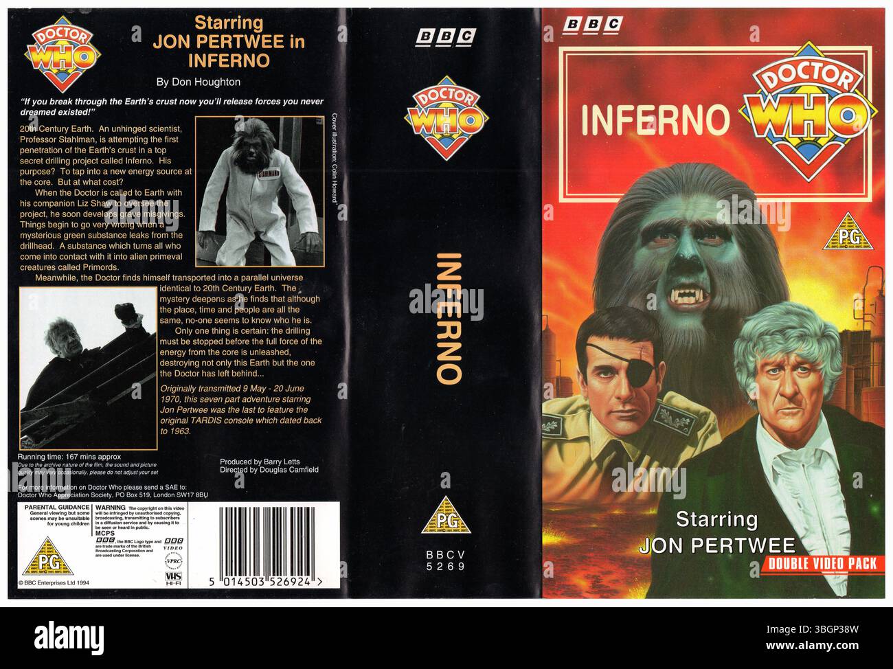 Doctor Who: Inferno UK VHS Cover (1994) by BBC Enterprises Stock Photo ...