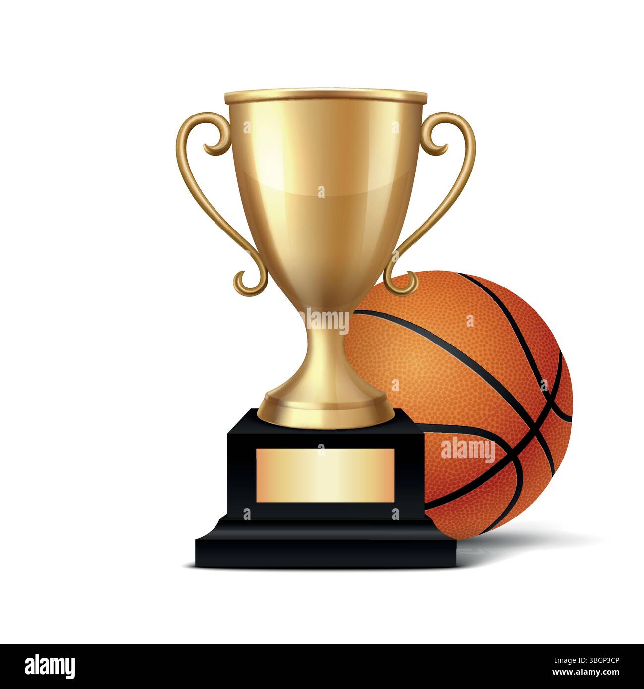 Realistic 3d Basketball Championship Trophy, Vector Illustration ...