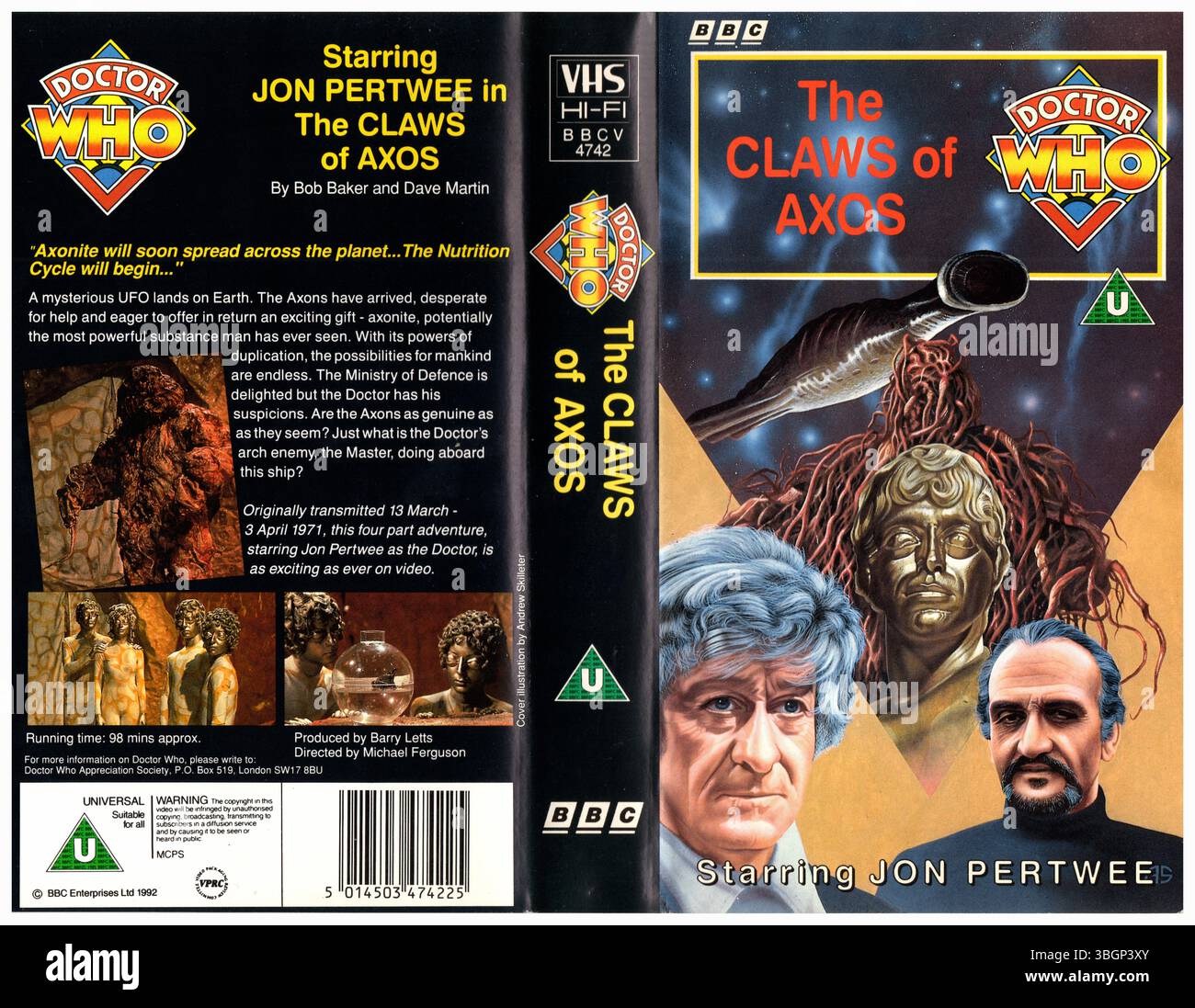 Doctor Who: The Claws Of Axos UK VHS Cover (1992) by BBC Enterprises ...