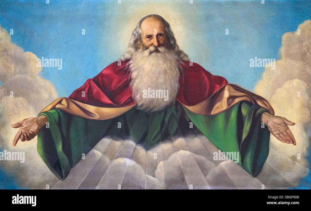 God the Father. A painting in the Roman Catholic Church of the Most ...