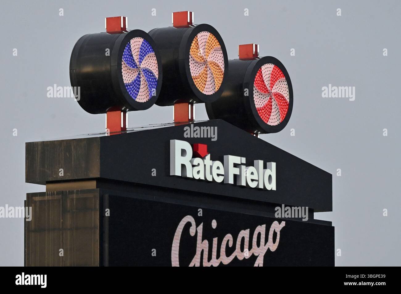 CHICAGO, IL - JUNE 04: Stadium signage is seen prior to a baseball game ...