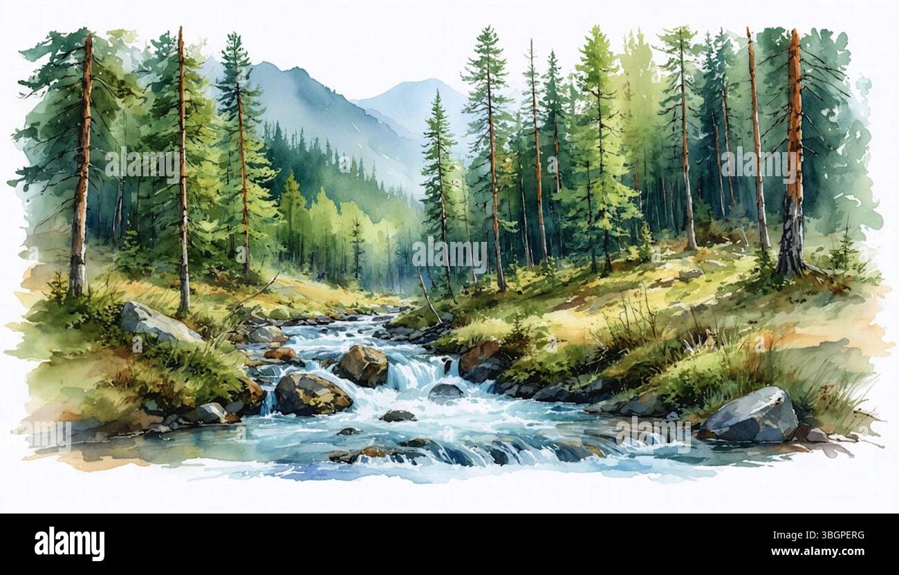 Winter landscape calm water Cut Out Stock Images & Pictures - Alamy