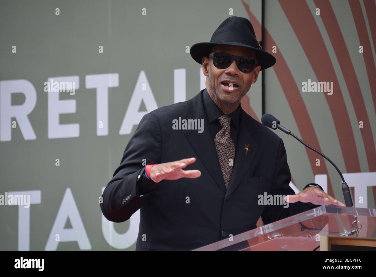Acclaimed music producer Jimmy Jam delivers a tribute speech at the ...