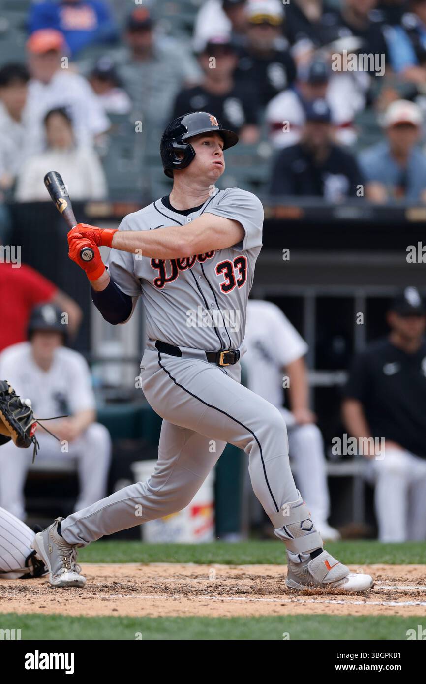 CHICAGO, IL - JUNE 05: Detroit Tigers third baseman Colt Keith #33 bats ...
