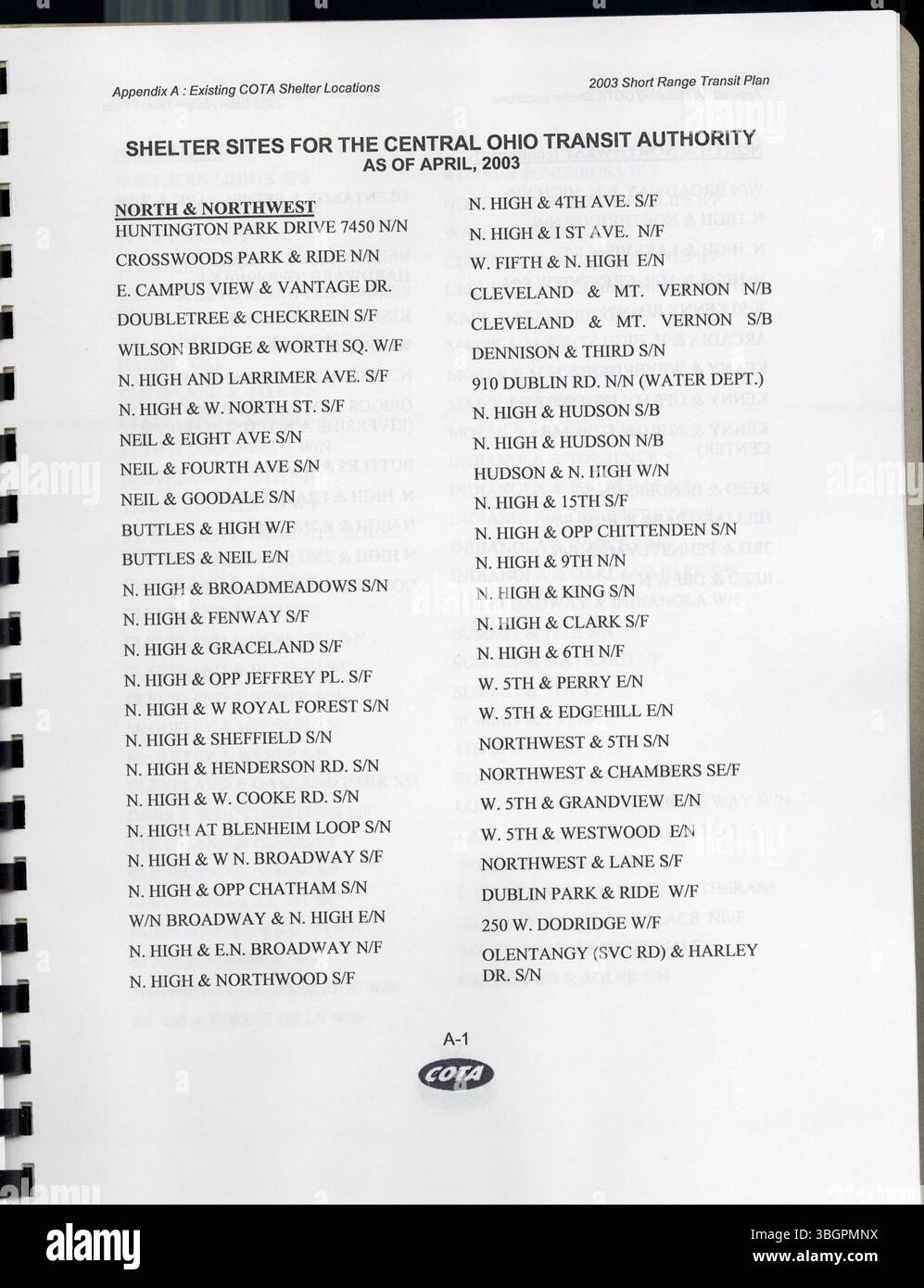 The 2003-2007 Short-Range Transit Plan (SRTP) from COTA focuses on ...