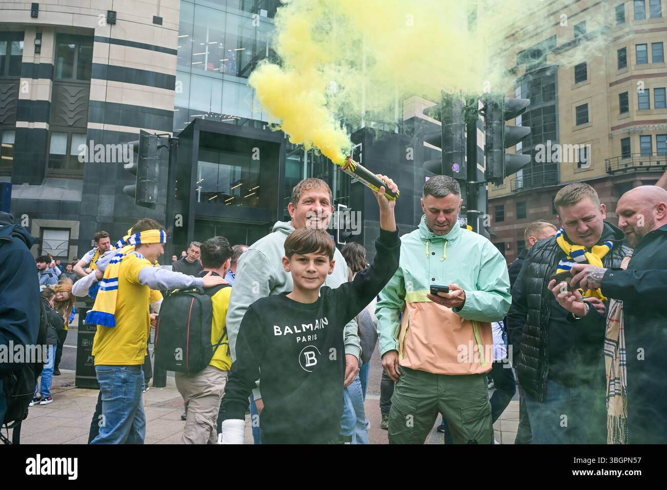 Leeds United celebrate winning the EFL Championship Title and promotion ...