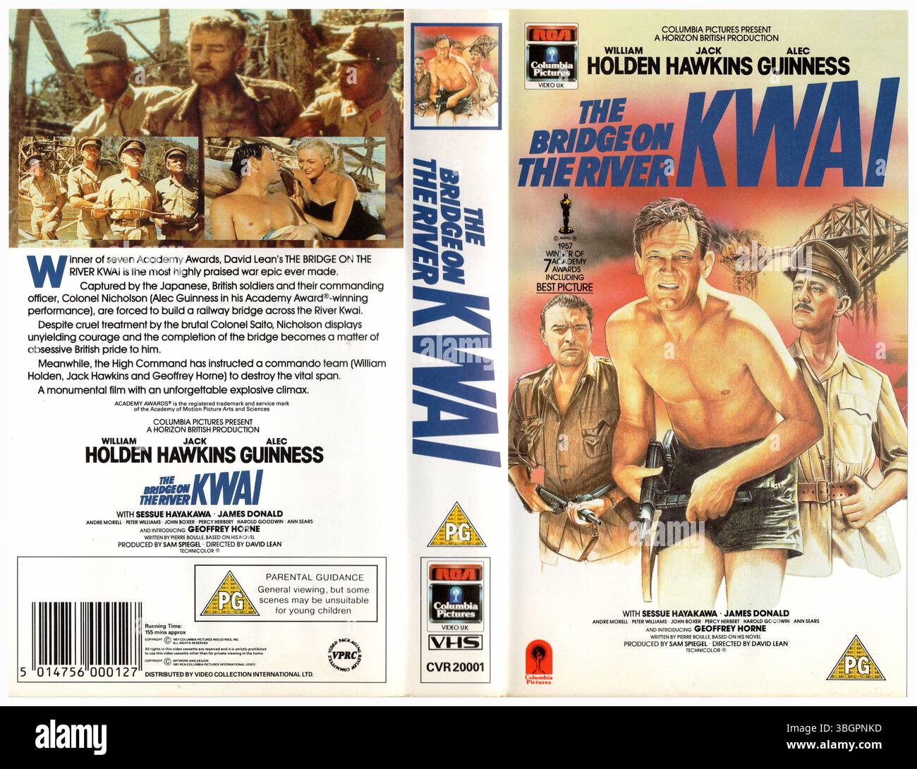The Bridge on the River Kwai 1957 epic war film directed by David Lean VHS Cover (1991) (UK) by ...