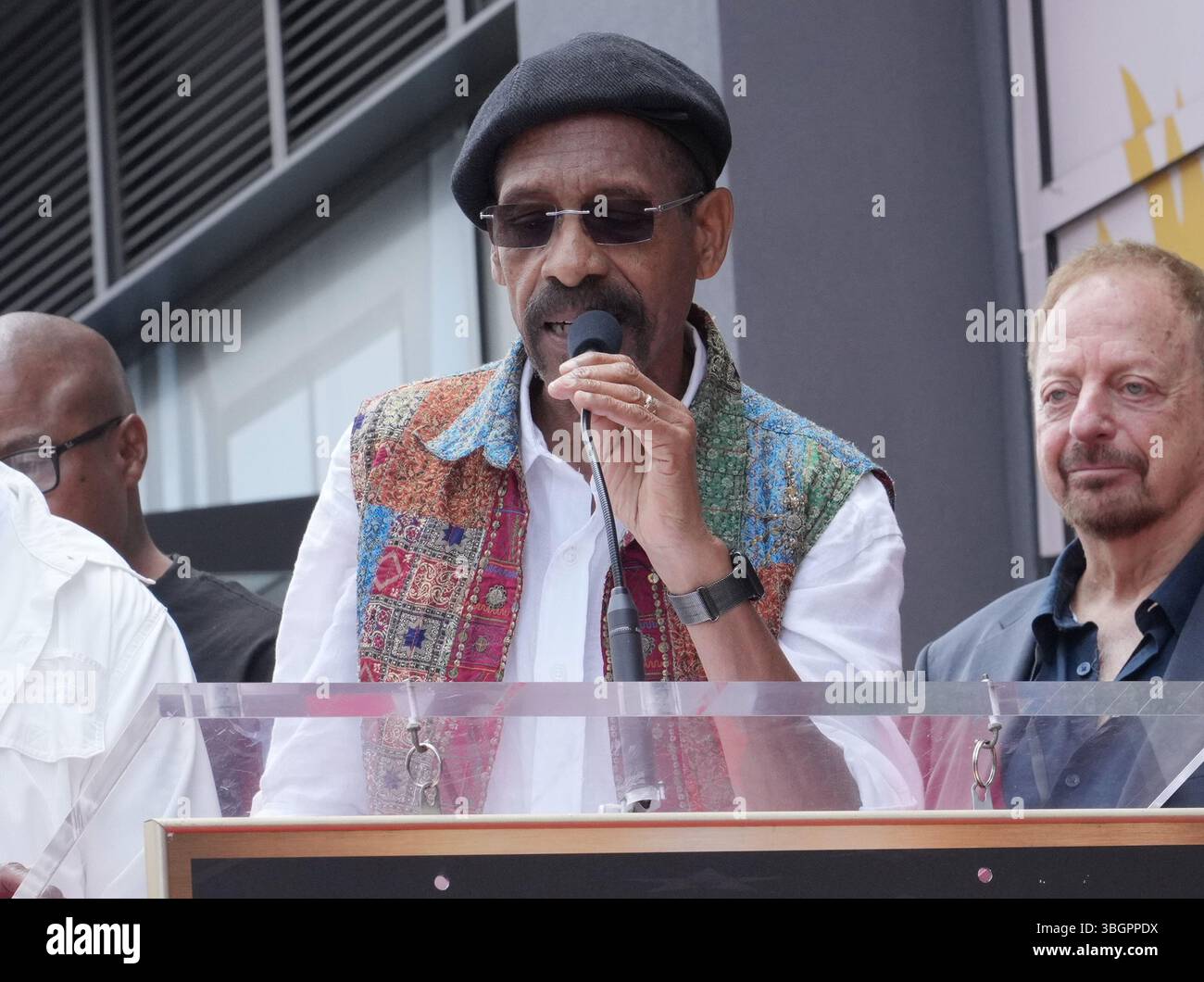 Los Angeles, USA. 05th June, 2025. Lonnie Jordan of WAR speaking at his ...