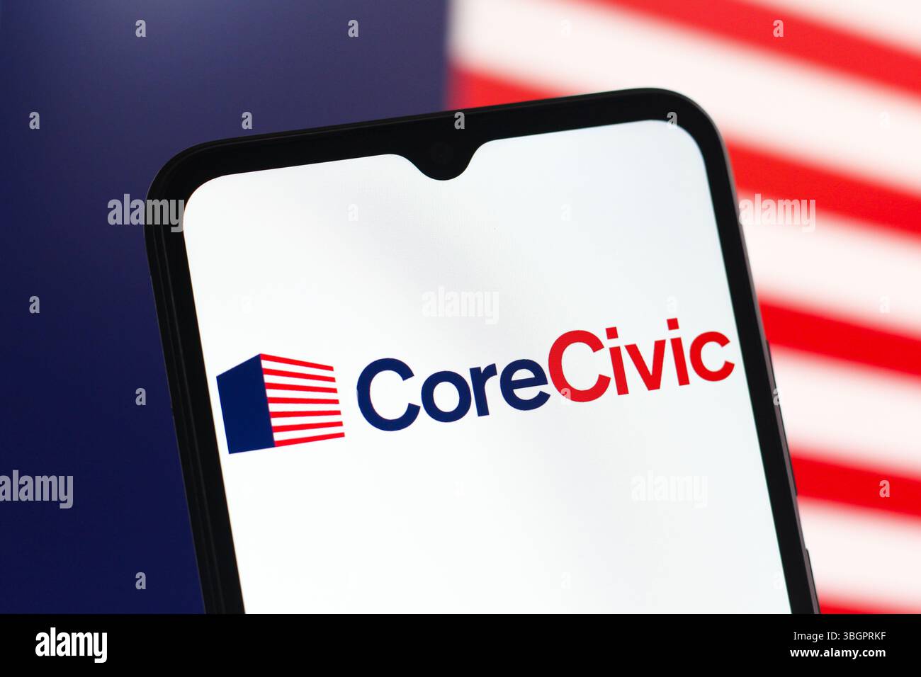 Canada. 5th June, 2025. In this photo illustration, the CoreCivic (Core ...