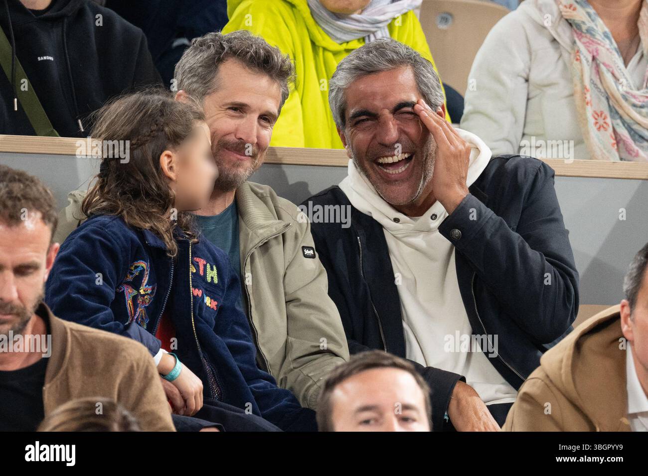 Guillaume Canet and Ari Abitan attend the Roland Garros 2025 tournament ...