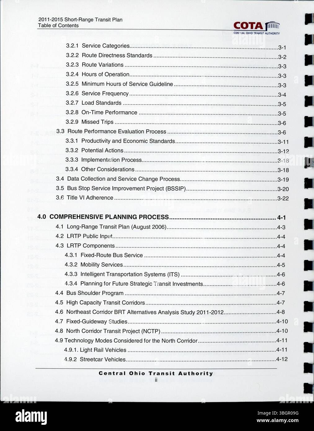 The COTA Short-range Transit Plan for 2011-2015 evaluates the Central ...