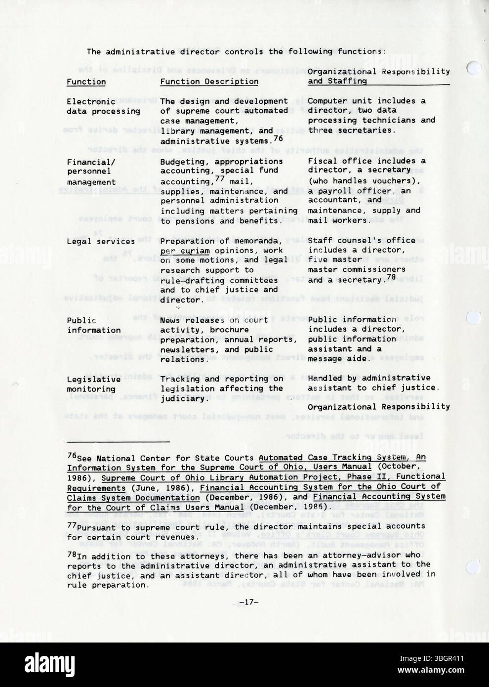 The 1987 Ohio State Court Administrative Office report proposes changes ...