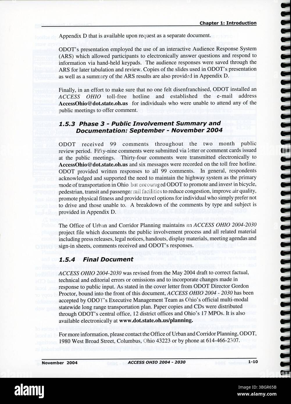 The Access Ohio 2004-2030 transportation plan provides a strategic ...