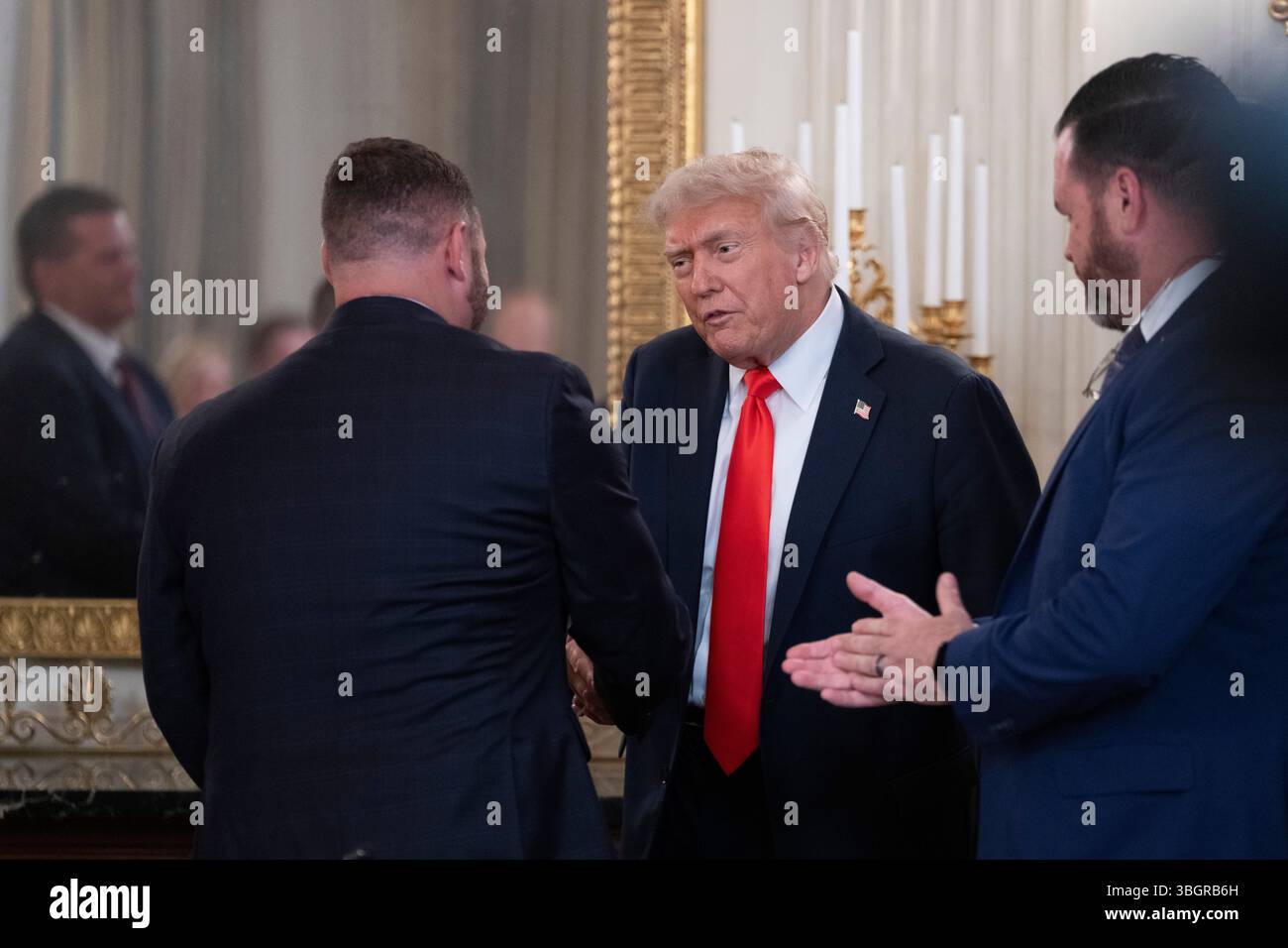 United States President Donald J Trump arrives for a Roundtable ...