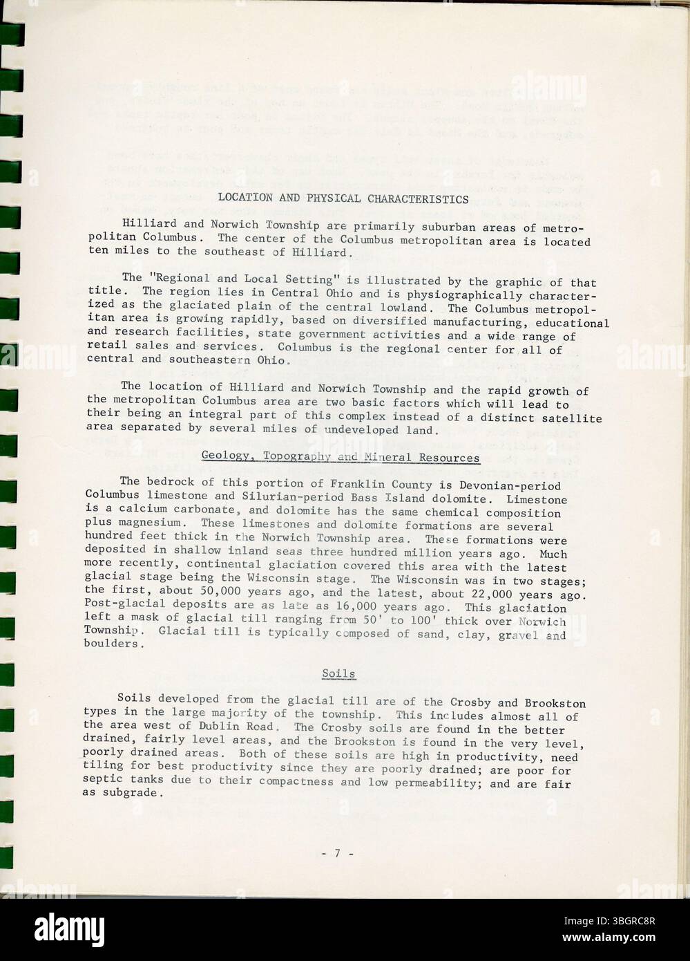 The Hilliard Comprehensive Plan from 1965 addresses the city's ...