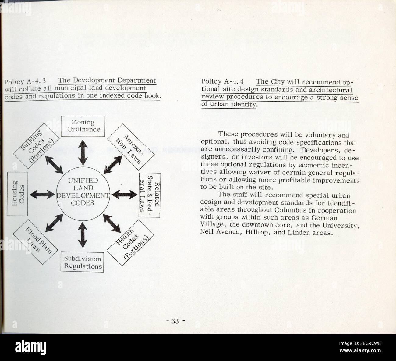 The Columbus Plan Objectives and Policies report (1970-1990) defines ...
