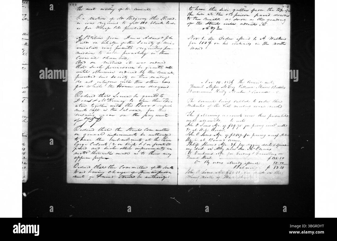 Handwritten journals and ordinances from 1816 to May 1854 document key ...
