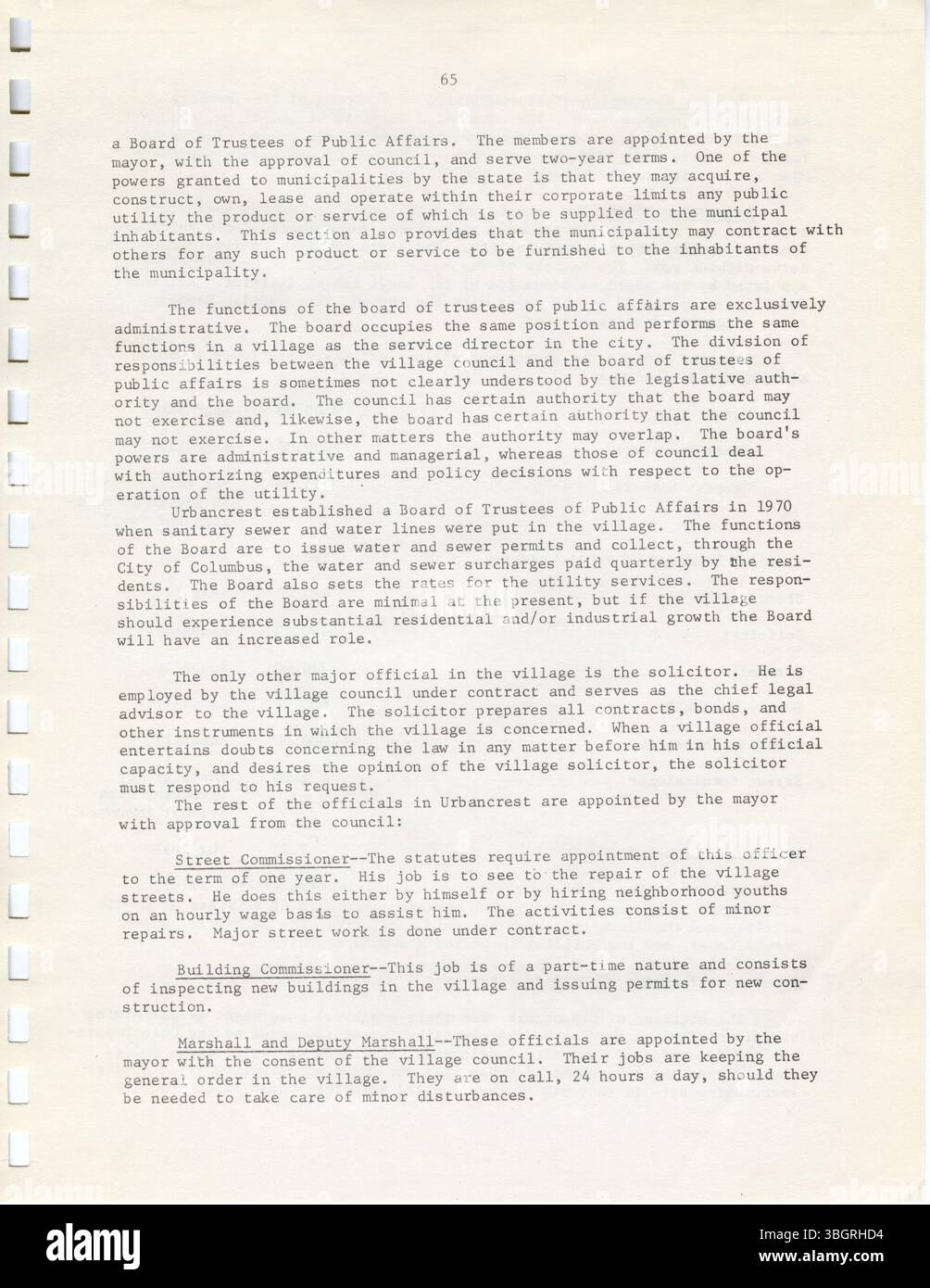 This section of the 1974 Urbancrest Comprehensive Plan outlines key ...