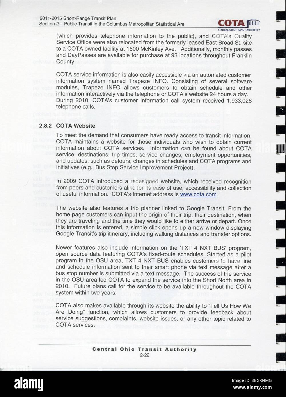 The 2011-2015 COTA Short-range Transit Plan outlines strategies to ...
