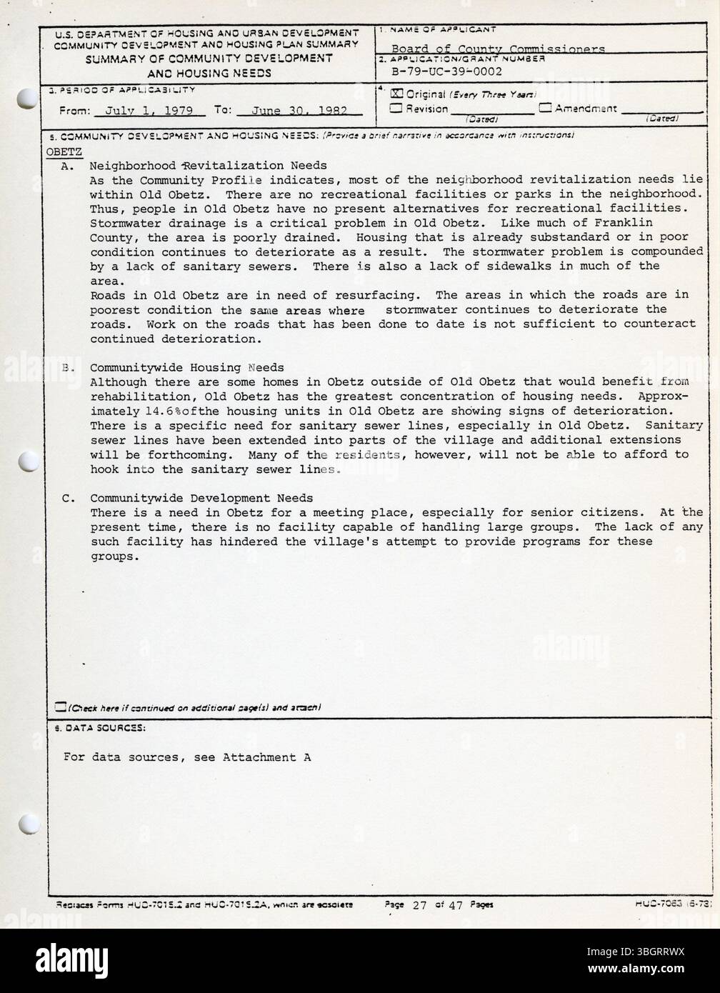 The 1979 Housing and Community Block Development Grant report submitted ...