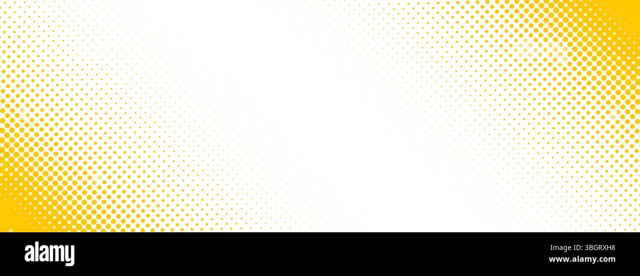 Slash yellow halftone gradient texture. Fading cartoon polka dot ...