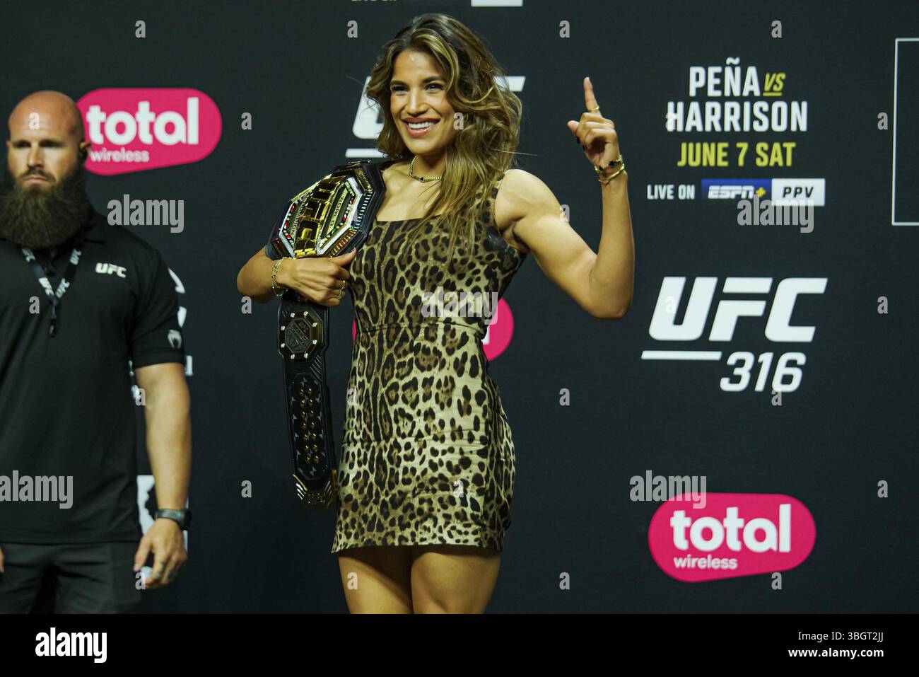NEWARK, NEW JERSEY - JUNE 05: Juliana Pena poses for the photos during ...