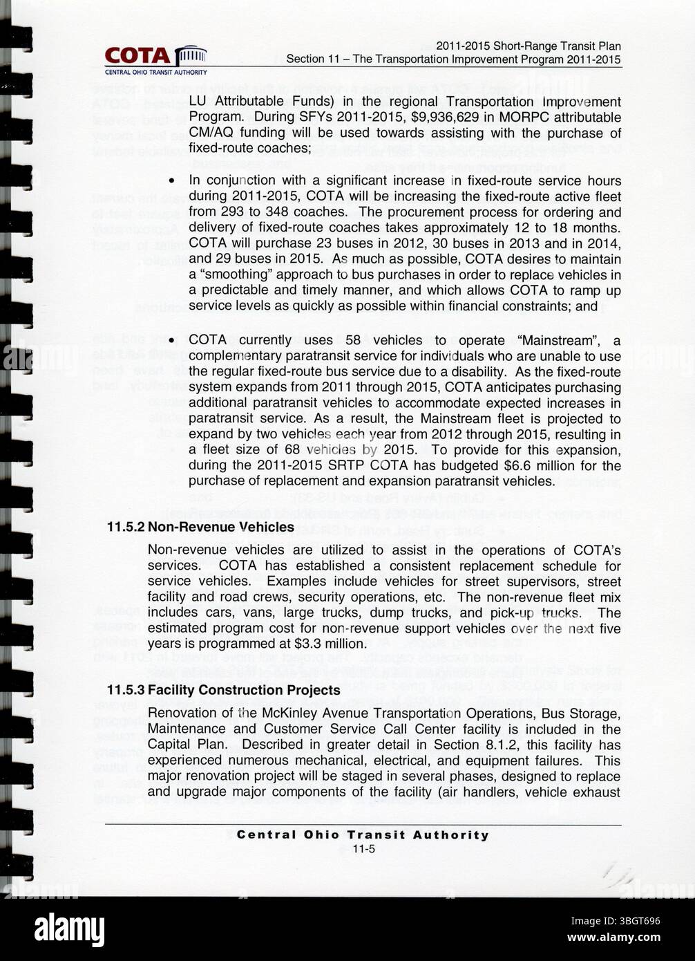The 2011-2015 Short-range Transit Plan from COTA examines the regional ...