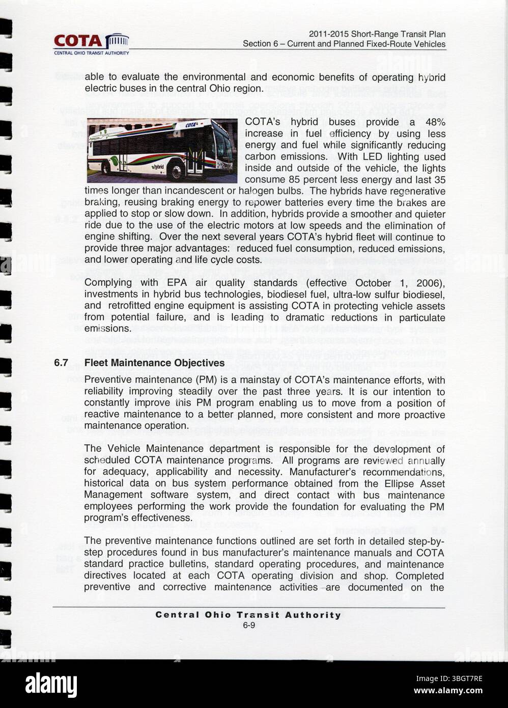 The COTA Short-range Transit Plan for 2011-2015 discusses how the ...