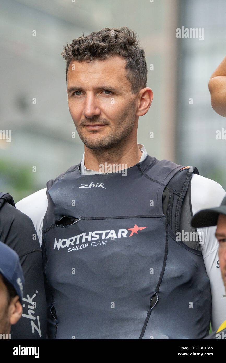 Giles Scott, NorthStar Canada SailGP Team, attends the Sail GP teams group photo at the Vessel ...