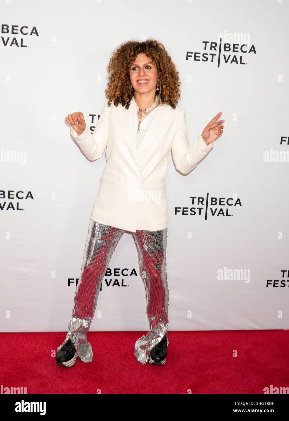 Sarah Goher on the red carpet during the Happy Birthday Tribeca Film ...