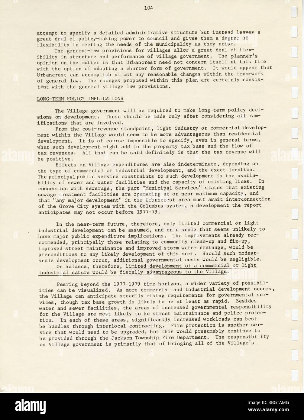 The 1974 Urbancrest Comprehensive Community Development Plan presents a ...