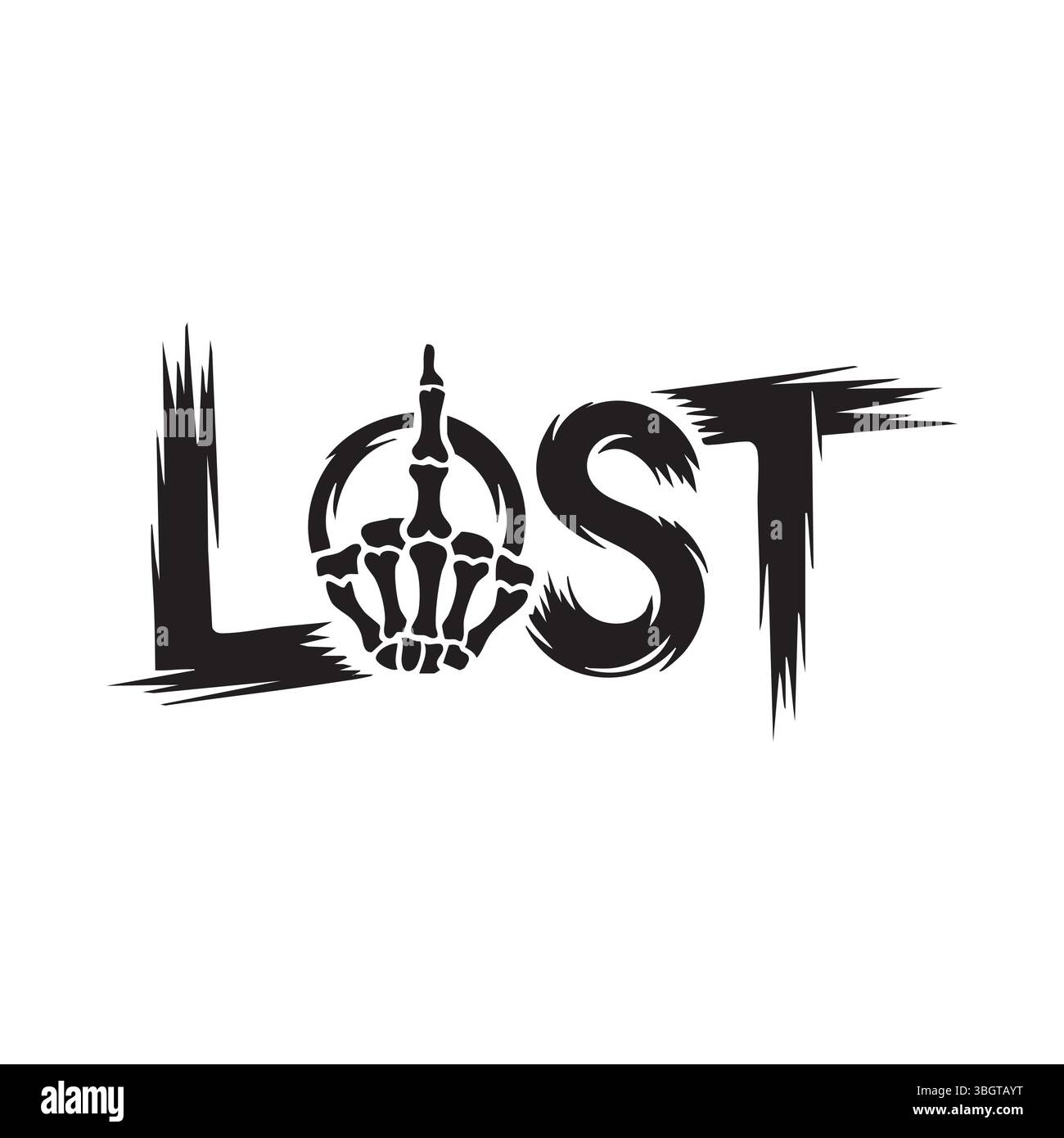 The word "LOST" is stylized with a skeleton hand replacing the "O," and ...