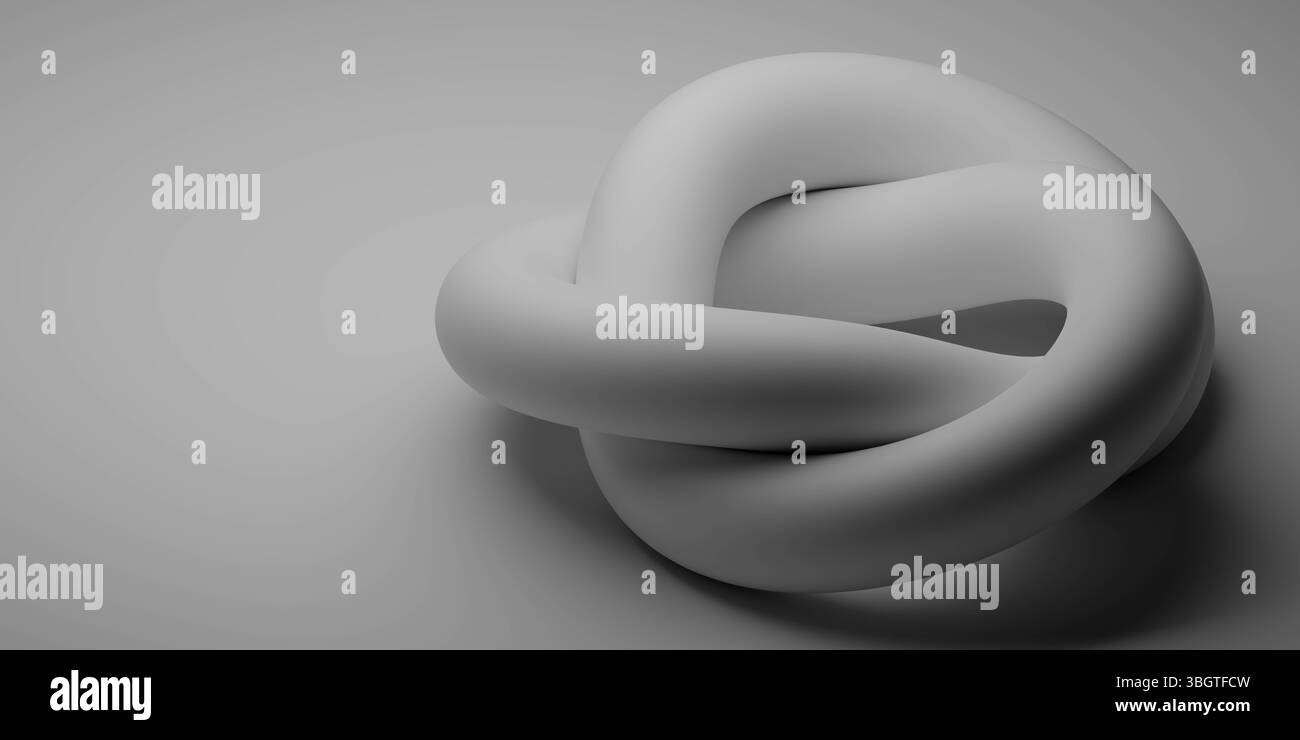 Abstract White Knot Sculpture on Gray Background Stock Photo - Alamy