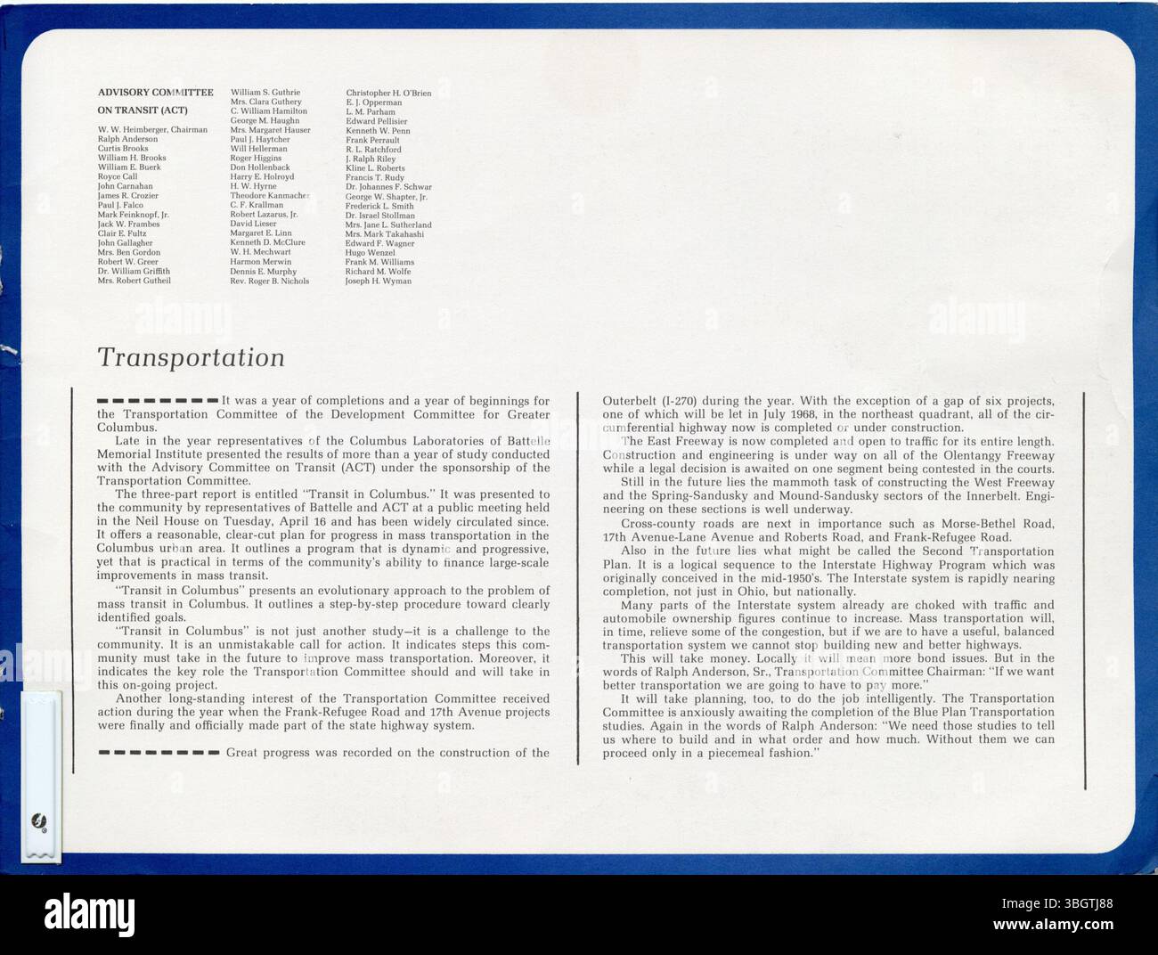 The 1967 report documents the Development Committee for Greater ...