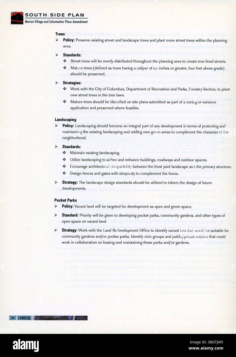 The South Side Plan amendment, adopted in 2008, includes strategic ...