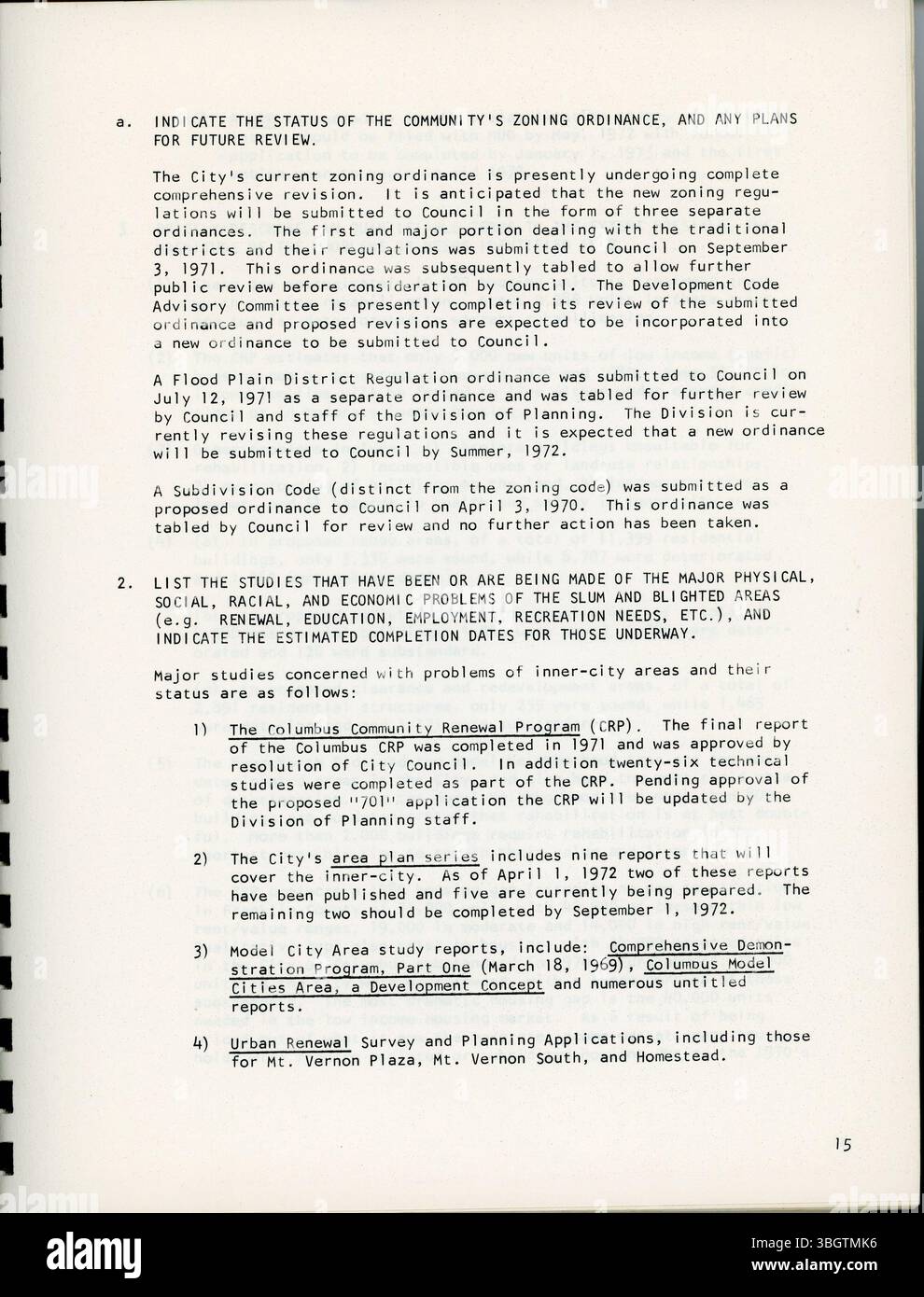 This report prepared by the City of Columbus outlines the requirements ...