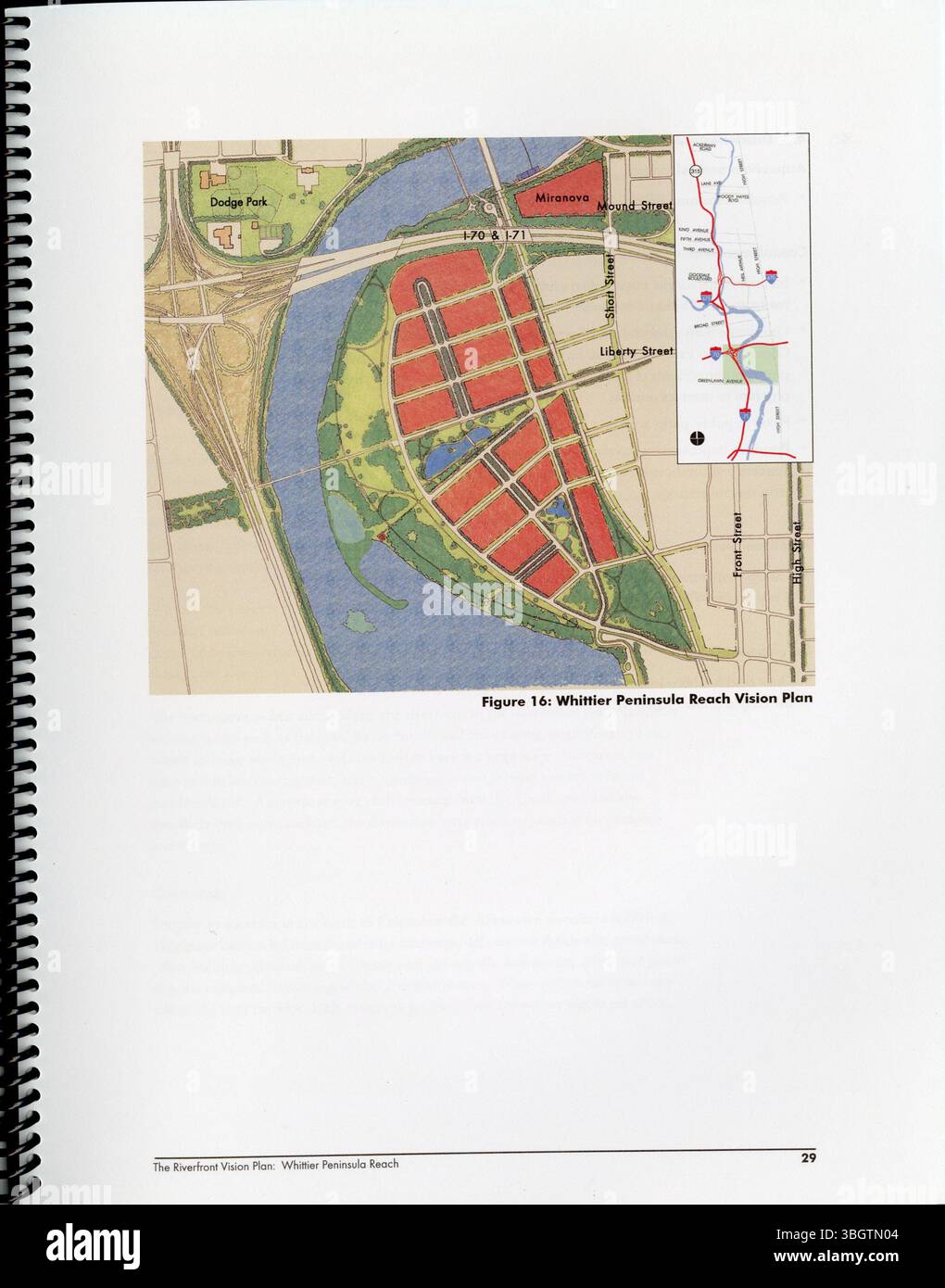 The 1998 Columbus Riverfront Vision Plan outlines the strategy for redeveloping the river ...